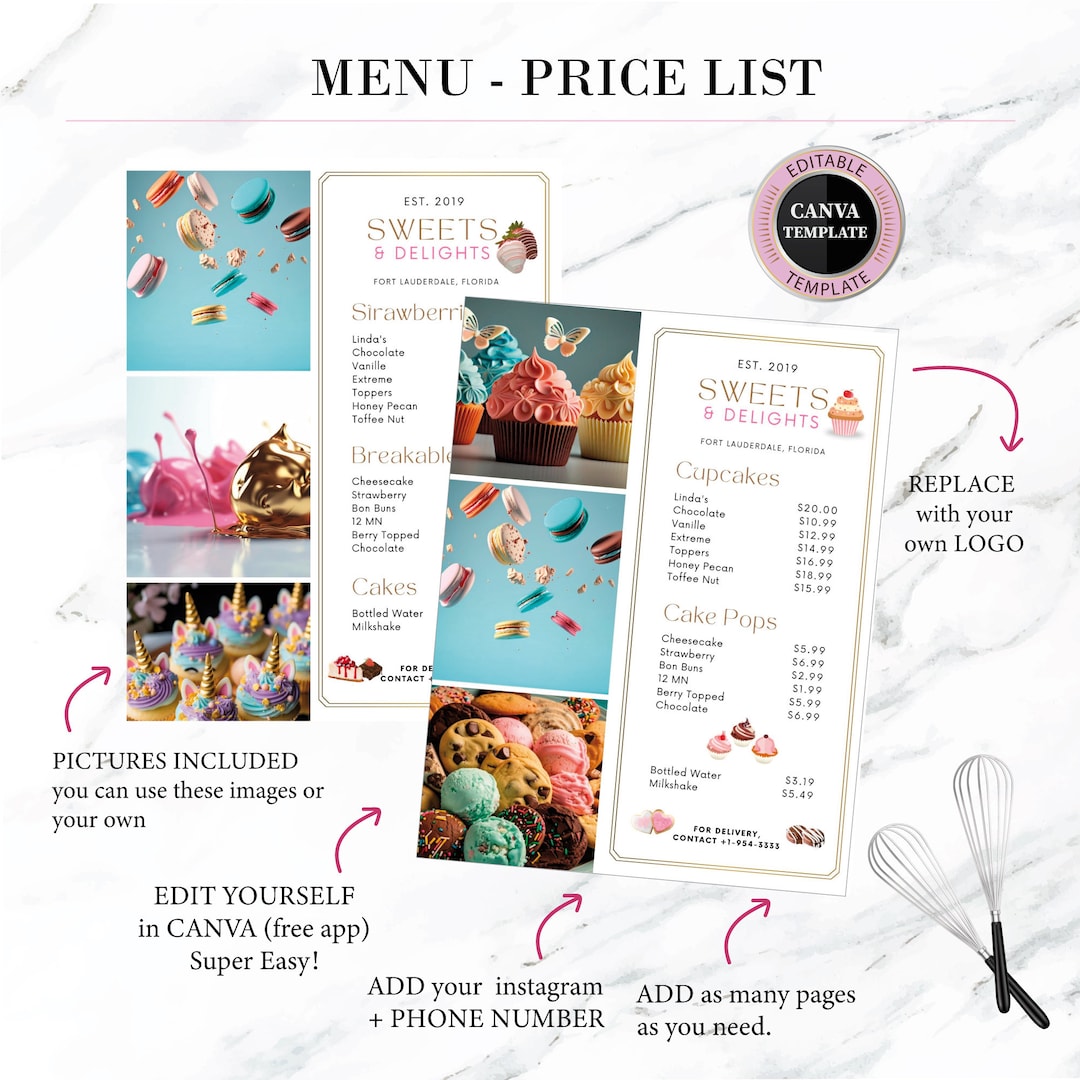 Sweets PRICE LIST 3 Types: Print Instagram Facebook Post Instagram ...
