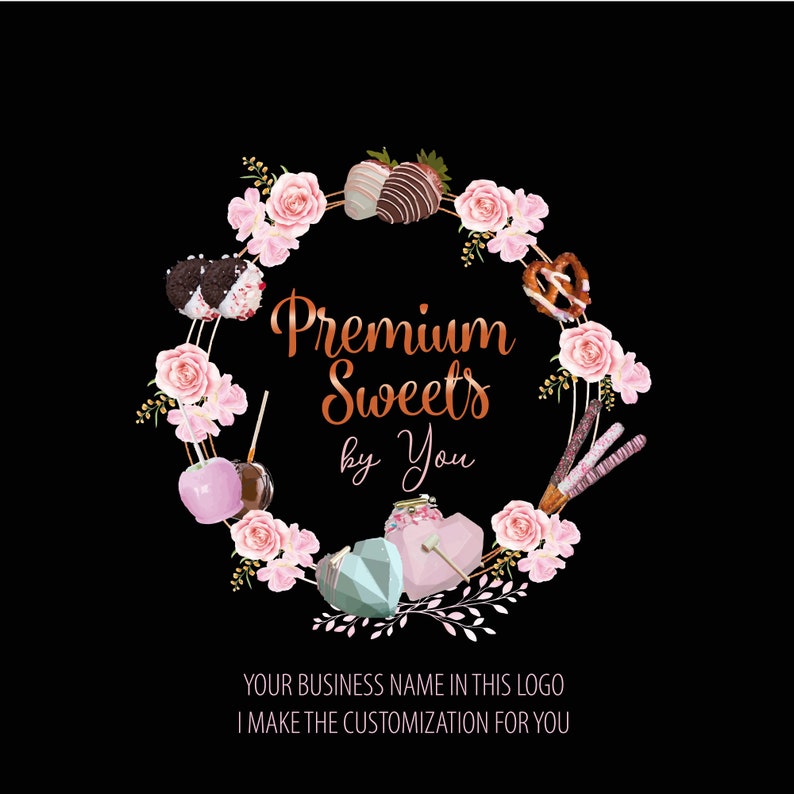 Sweet Treats Logo Black Design Heart Breakable Logo Circular - Etsy