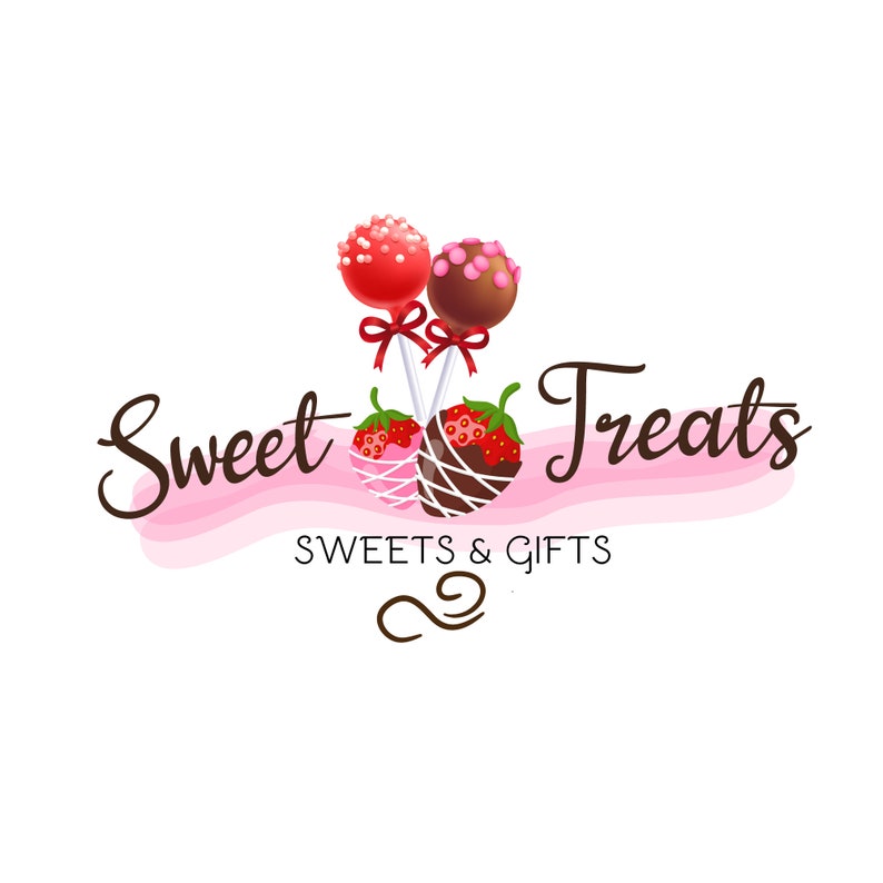 Sweet Treats Logo Design, Strawberry Chocolate Logo, Cakepops Logo ...