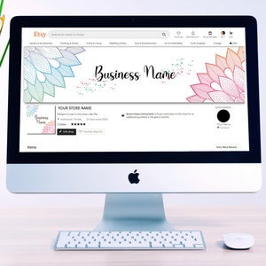 Etsy Shop Cover Photo and Set, Floral and Pink Etsy Shop Branding Kit ...