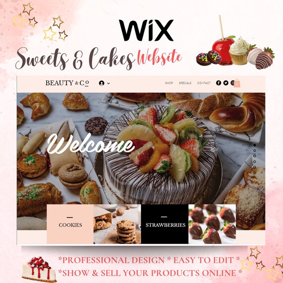 Wix Website Template for Sweet Treats or Bakery Food - Etsy