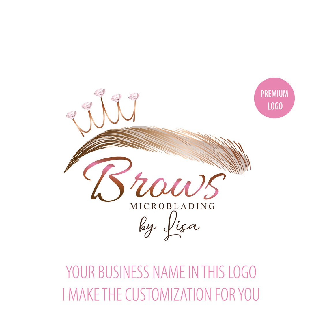 Brows Logo Design Eyebrows Logo Beauty Diamond Pink Logo - Etsy