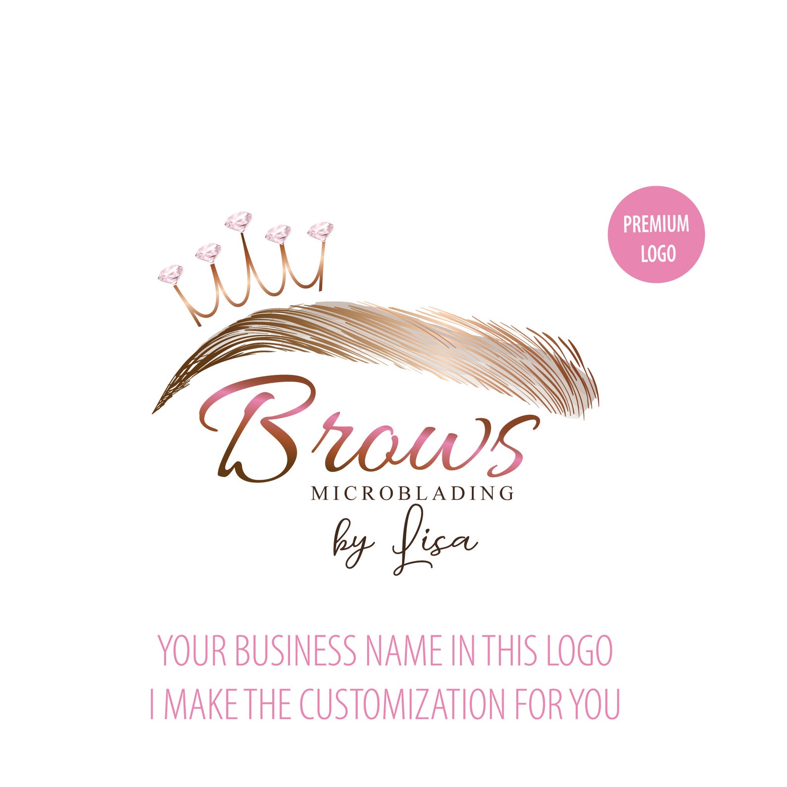 Brows Logo Design Eyebrows Logo Beauty Diamond Pink Logo - Etsy