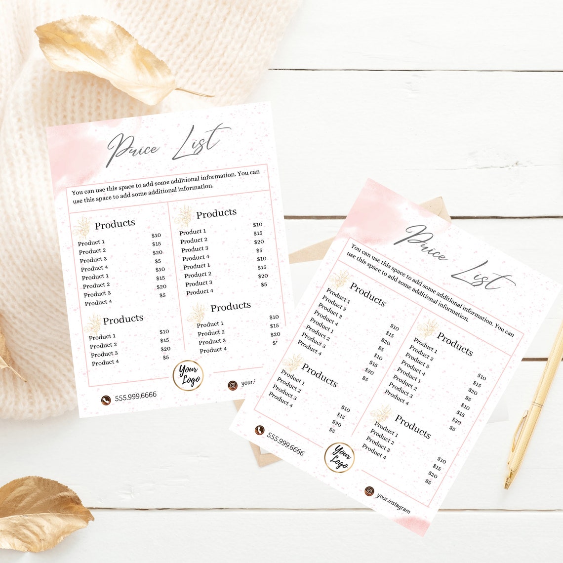 Price List Editable Template Super Easy Edit Download and - Etsy