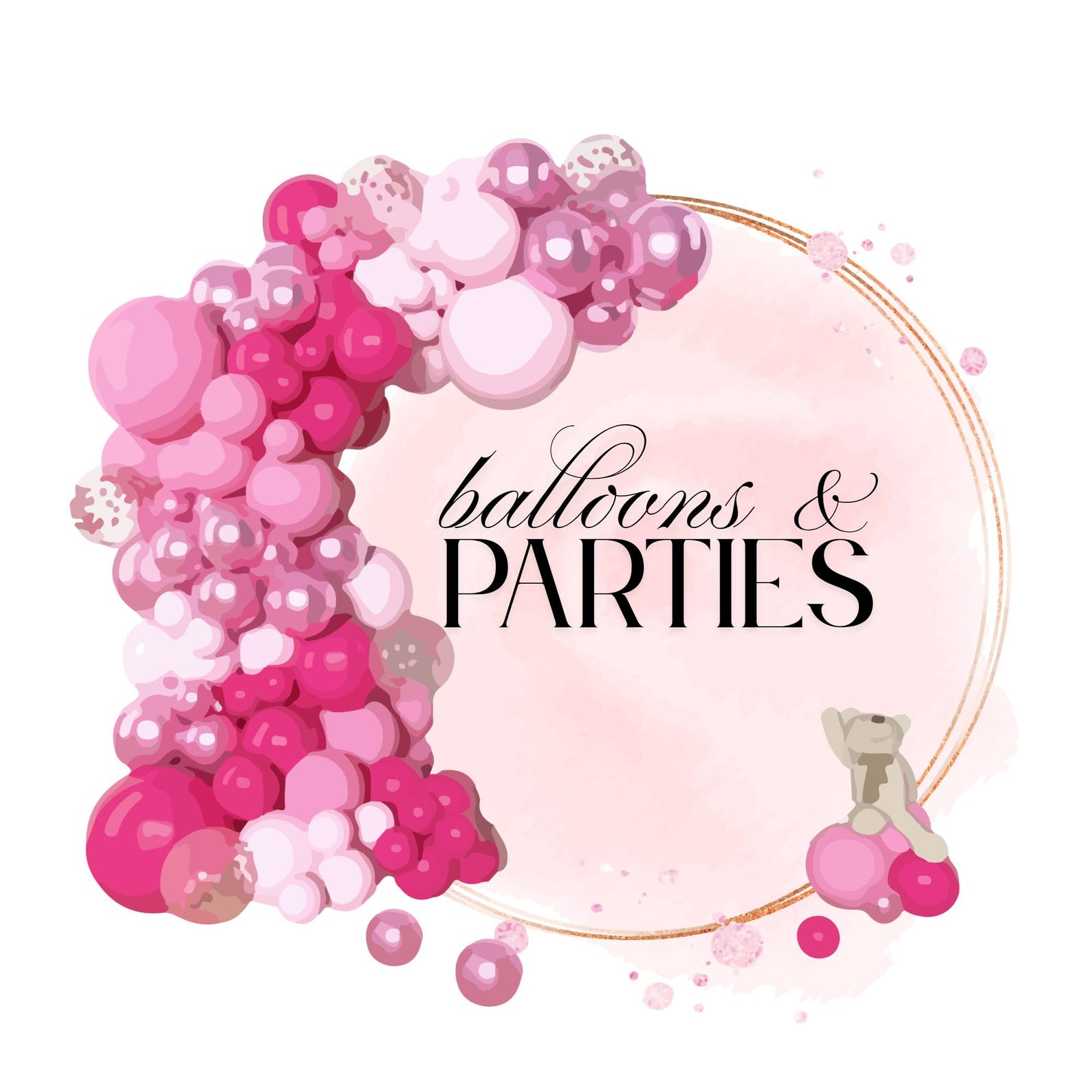 Party Logo - Balloons Logo - Canva Editable Logo - Party Events - DIY ...