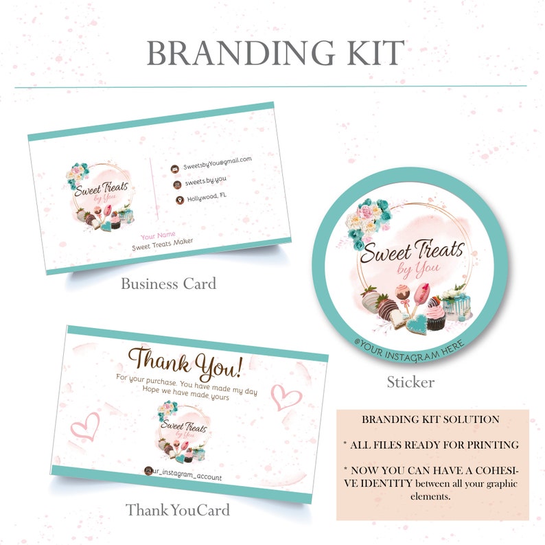 Sweet Treats Logo Design Tiffany Logo Cake Dripping Logo | Etsy