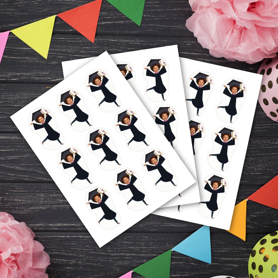 Printable Graduation Photo Cupcake Toppers, I Customize It With ...