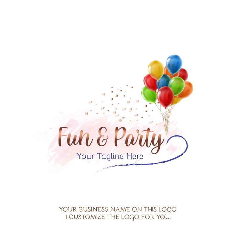 Balloons Logo Design Party Planner Custom Logo Party - Etsy