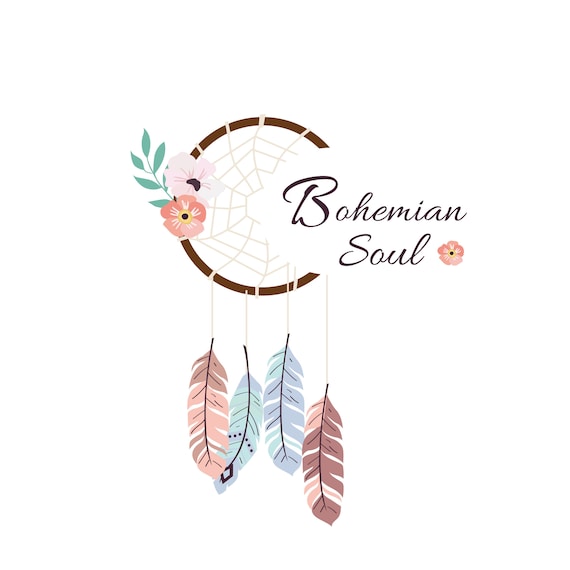 Custom Logo Design Modern Boho Logo watermark Dreamcatcher | Etsy