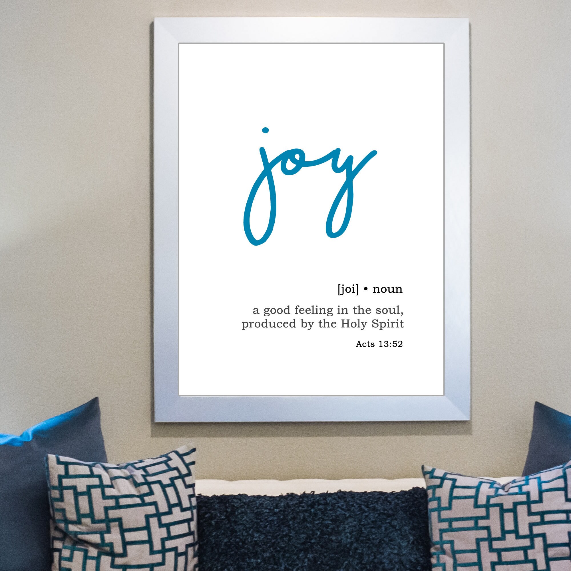 Joy Definition Wall Decor 4 Color Variations Scripture Sign | Etsy