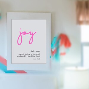 Joy Definition Wall Decor 4 Color Variations Scripture Sign ...