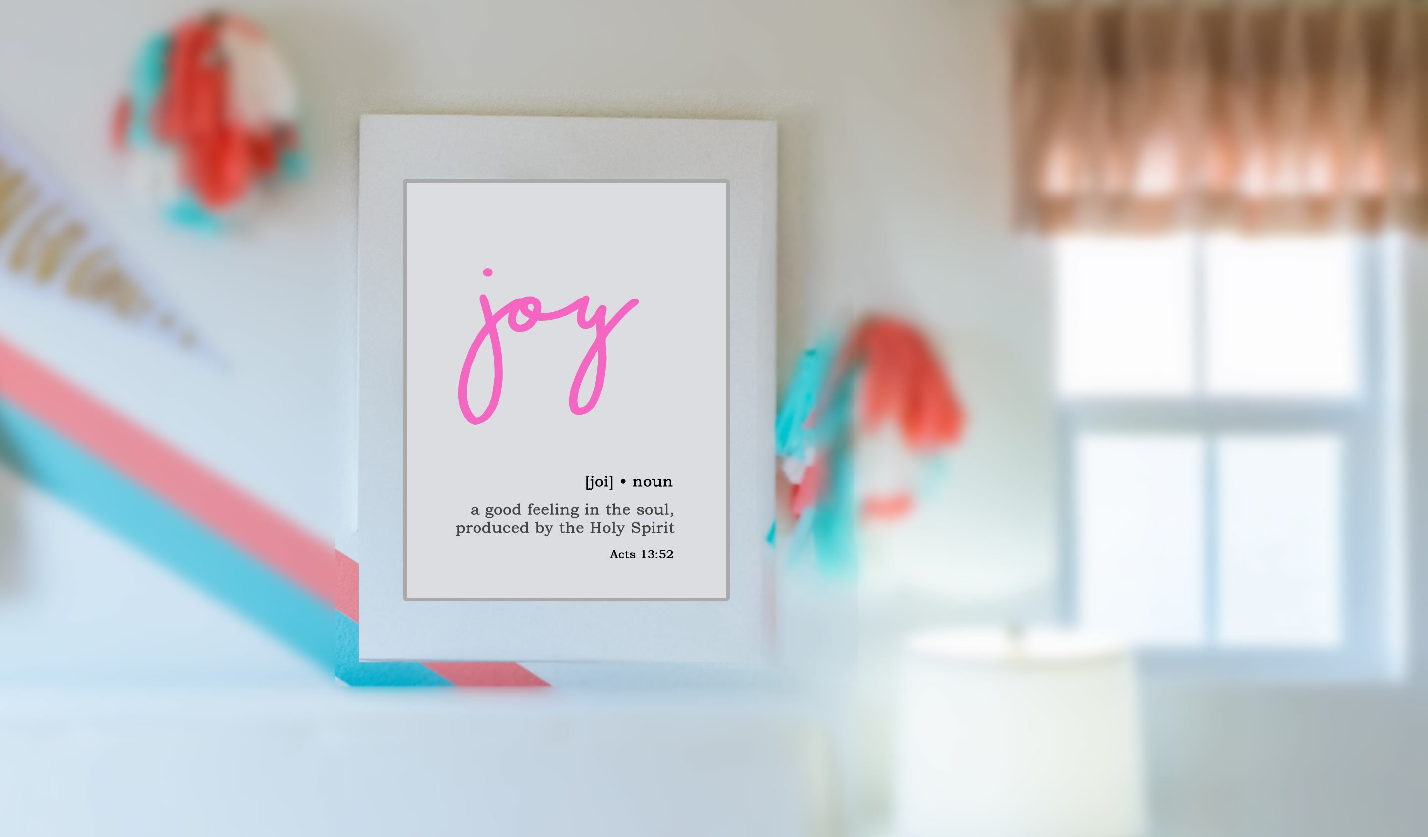 Joy Definition Wall Decor 4 Color Variations Scripture Sign | Etsy
