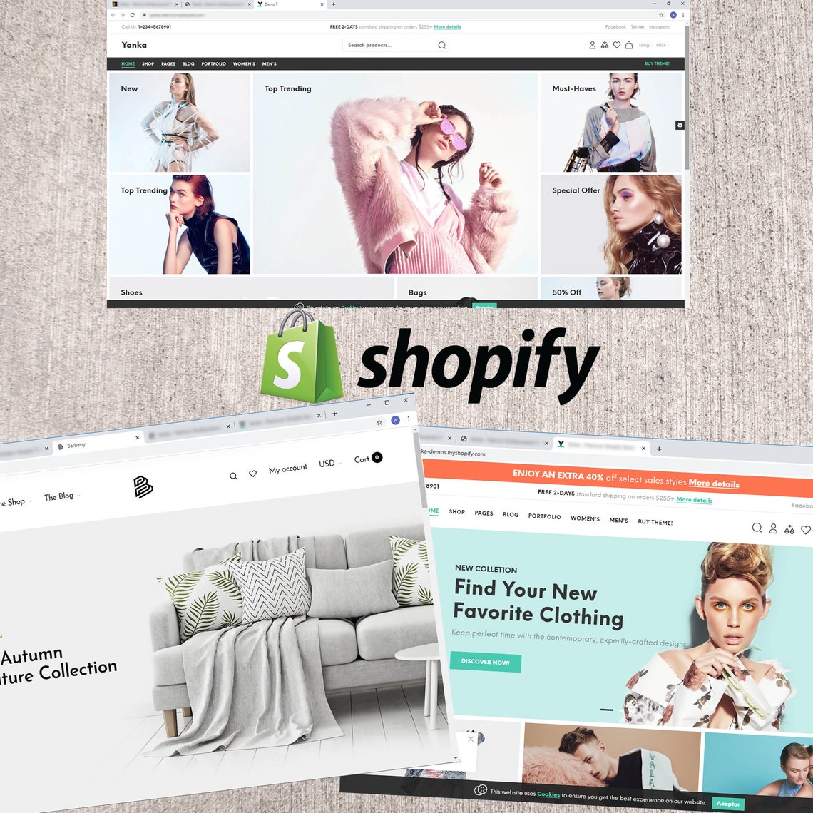 Shopify Modern Website Fashion Website Trendy Website Etsy