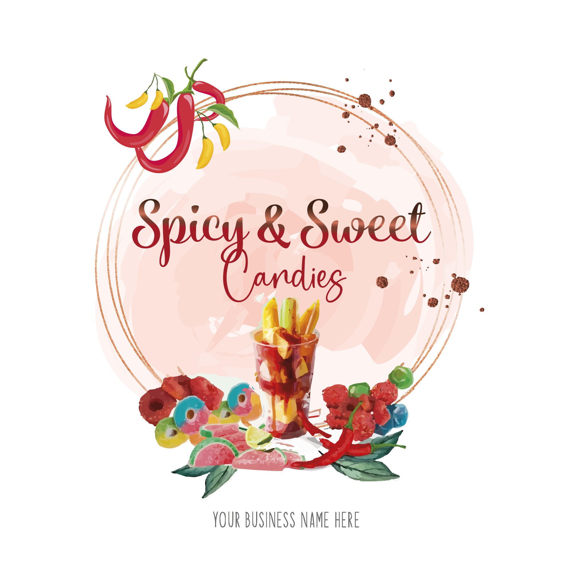 Sweets Logo Design Spicy Hot Sweets Logo Dulces Enchilados - Etsy