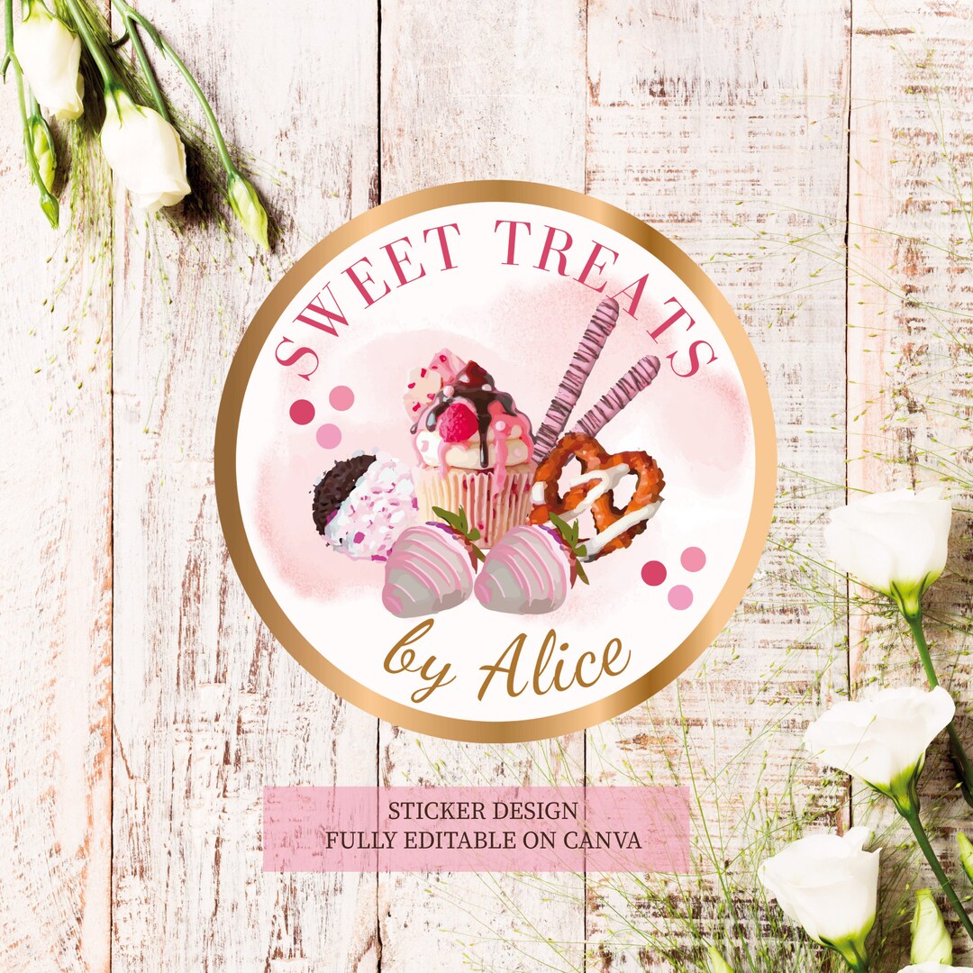 Sweet Treats Sticker Design Template - Cupcake - Strawberry Chocolate ...