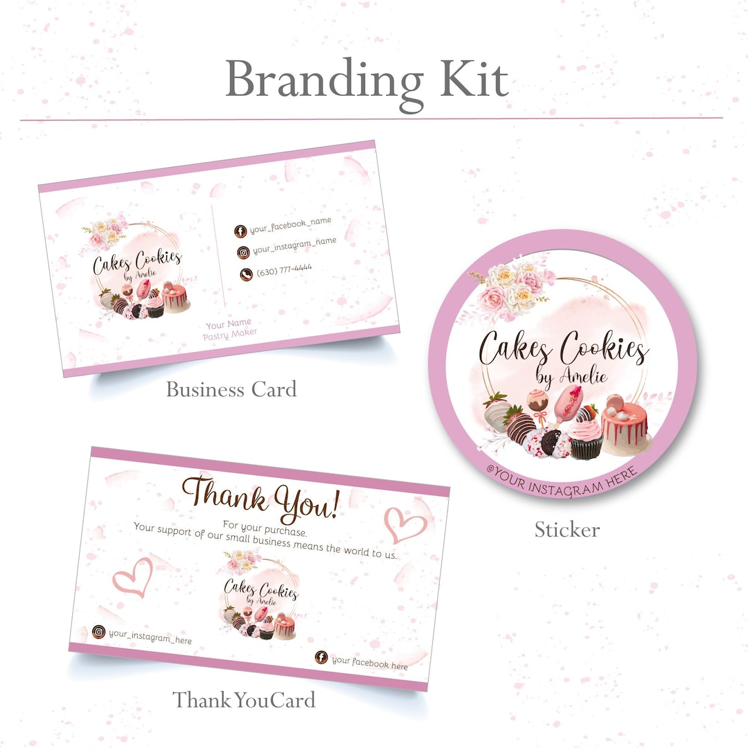 Sweet Treats Logo Design Branding Kit, Customizable Logo, Cakesicle ...