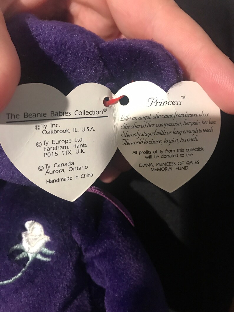 Very Rare 1990s Princess Diana Beanie Baby Bear - Etsy