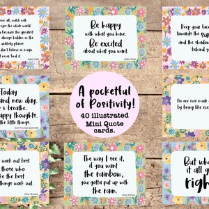 40 Printable Positivity Mini Cards, Encouragement Quotes, Inspiring ...
