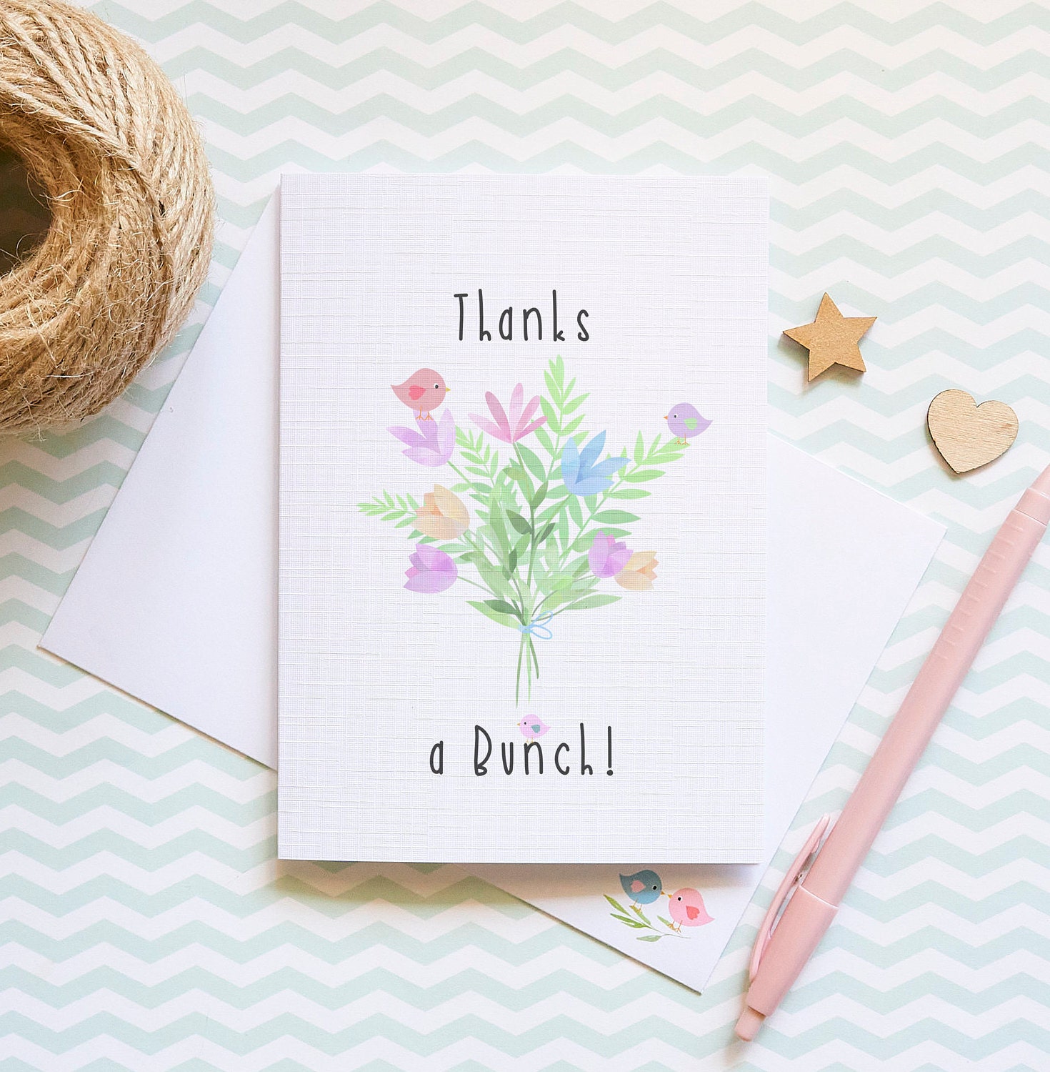 Thank You Card Floral Card Thank You Teacher Thank You Key | Etsy