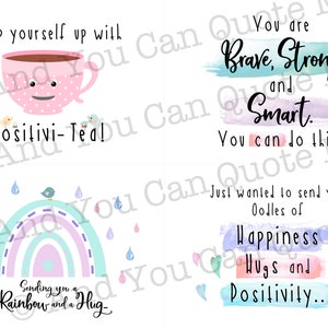 Printable Positivity Postcards, Postcard Set, Instant Download ...