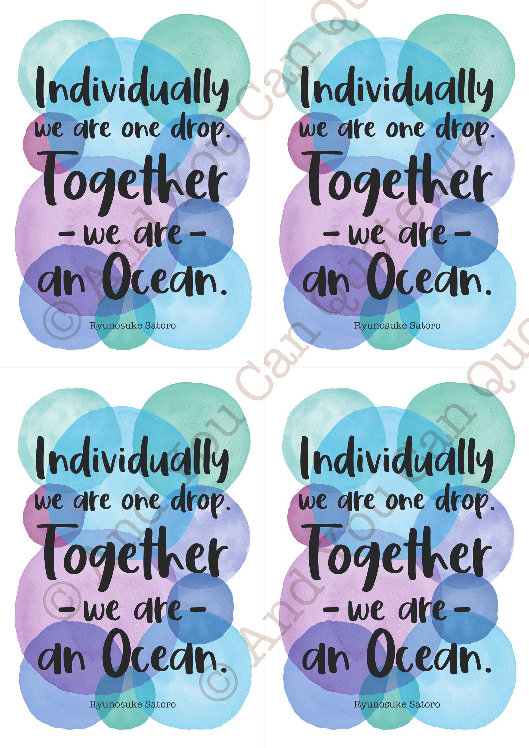 Teamwork Postcards Printable Team Quotes Positive Quotes | Etsy