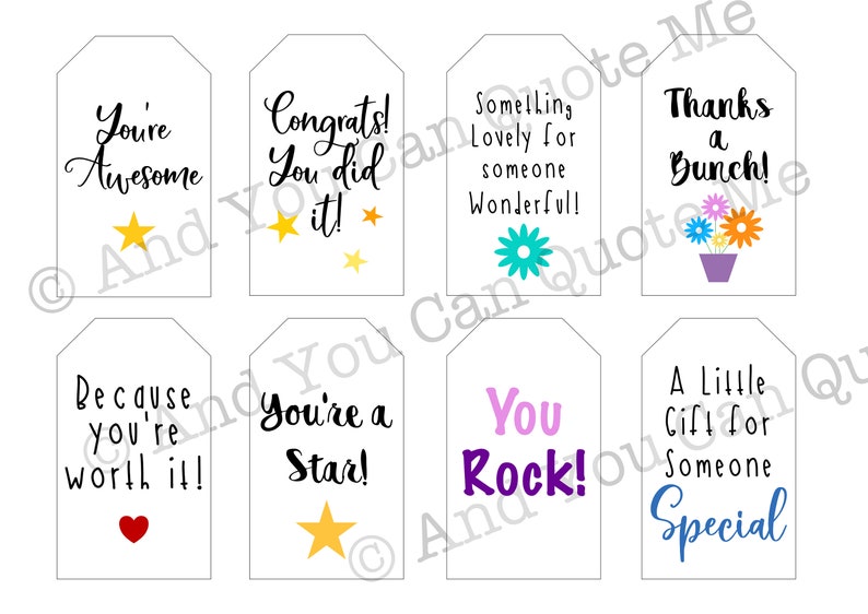 Printable Gift Tags Gift Tag Download Any Occasion Gift | Etsy