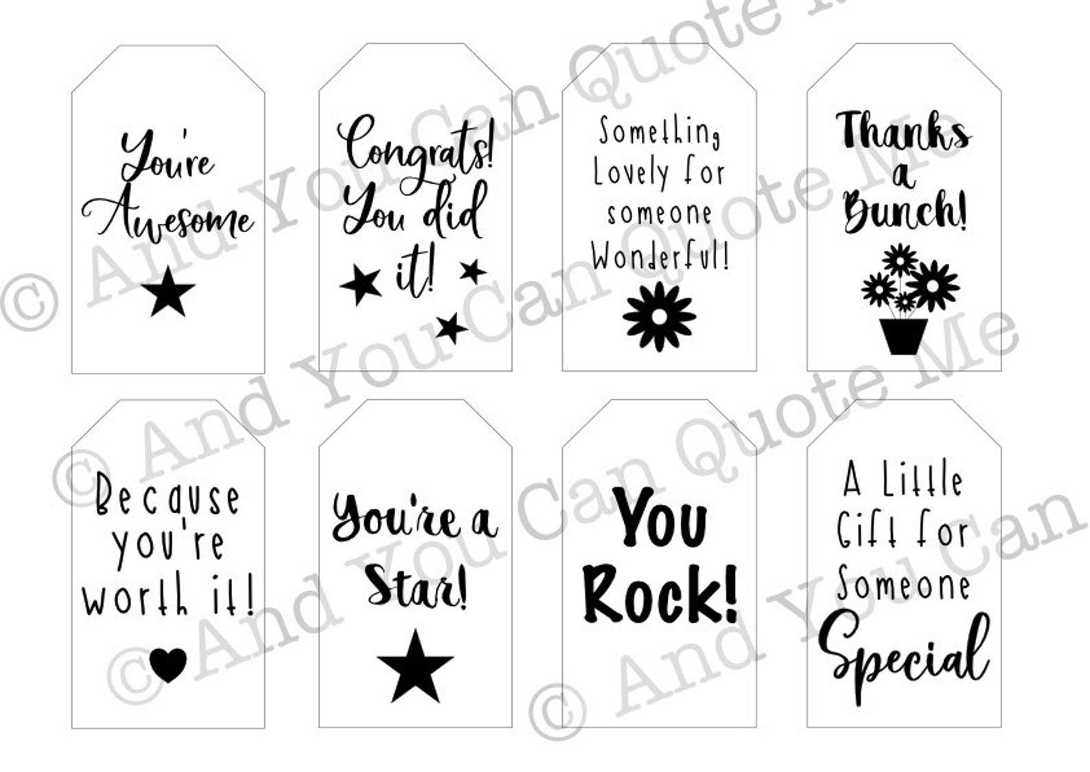 Printable Gift Tags Any Occasion Gift Tags Instant Download | Etsy