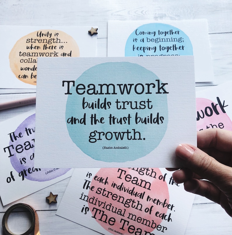 Teamwork Postcards Thank You Team Team Quotes Positive | Etsy