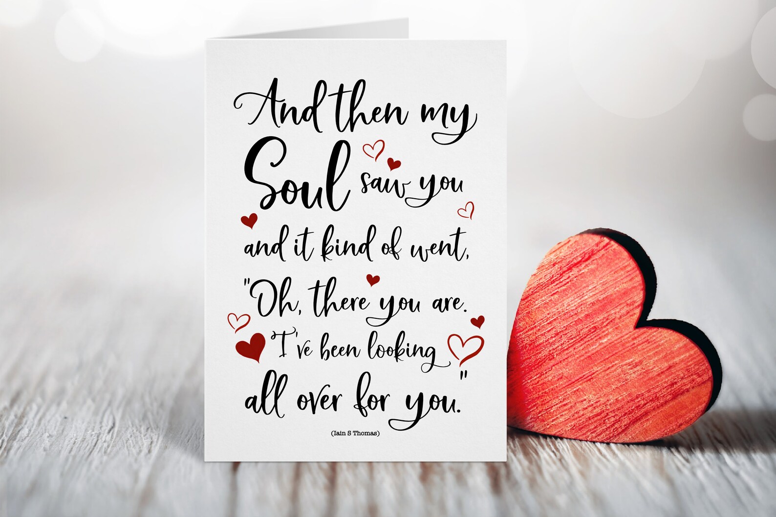 Romantic Card, Printable Card, Valentines Card, Love You Card, Soulmate ...