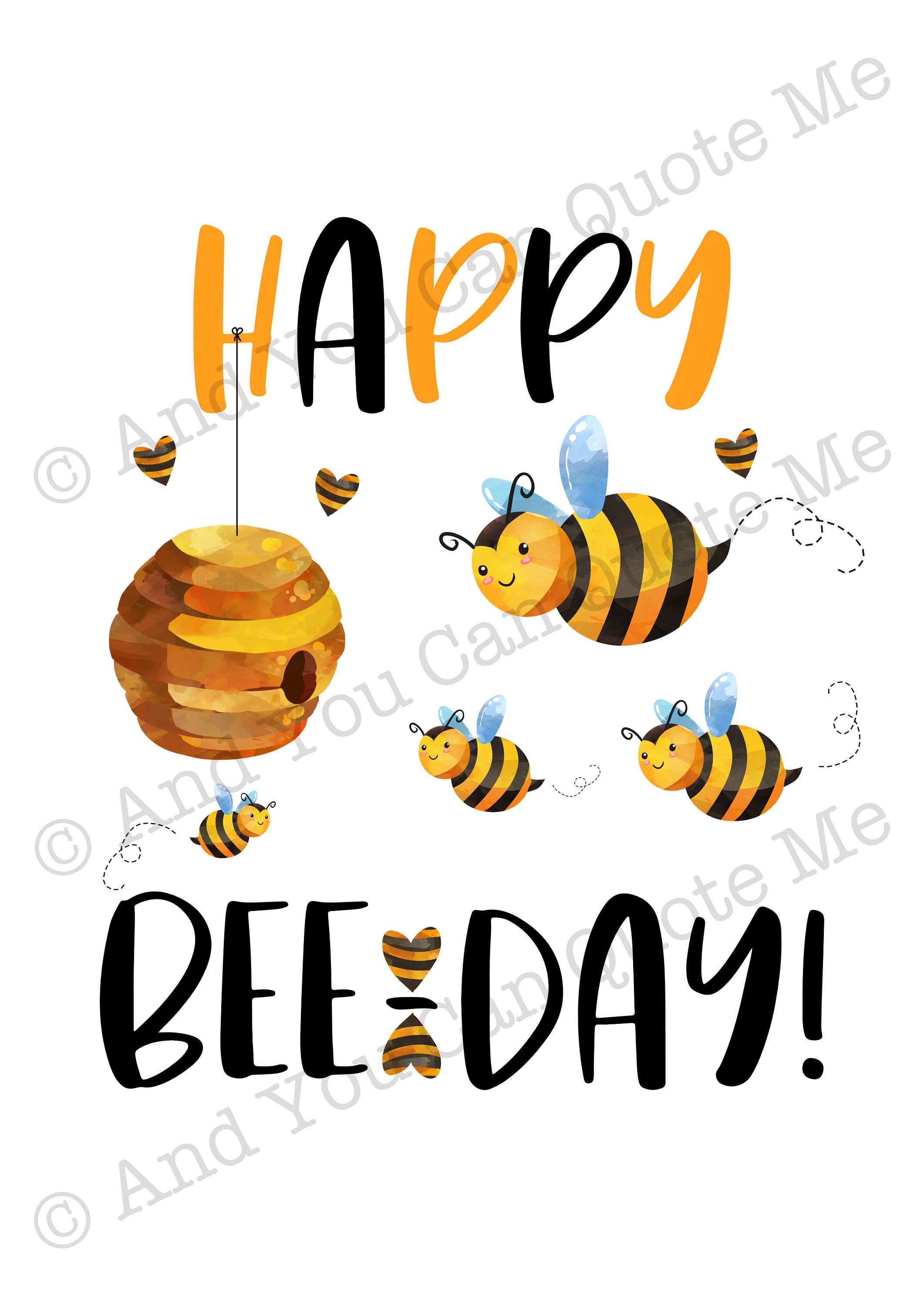 Printable Birthday Card Bee Birthday Card Bee Lover Happy | Etsy