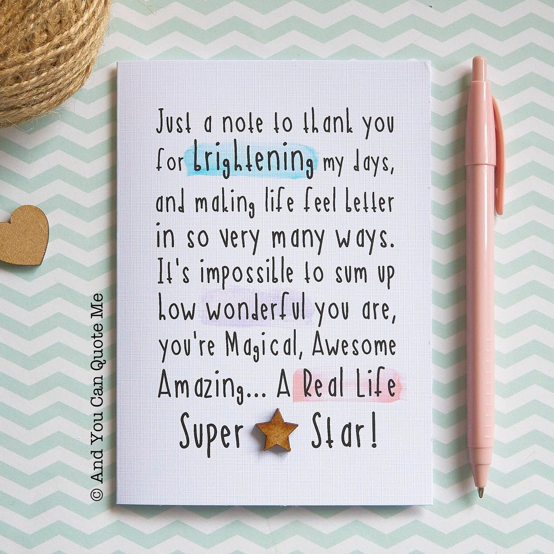 Thank You Friend, Supportive Friend, Positivity Card, Soulmate Card ...