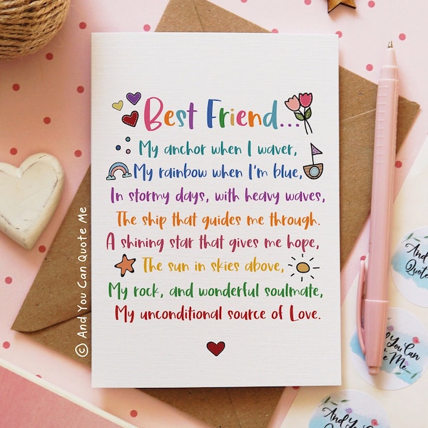 Best Friend Poem - Etsy UK
