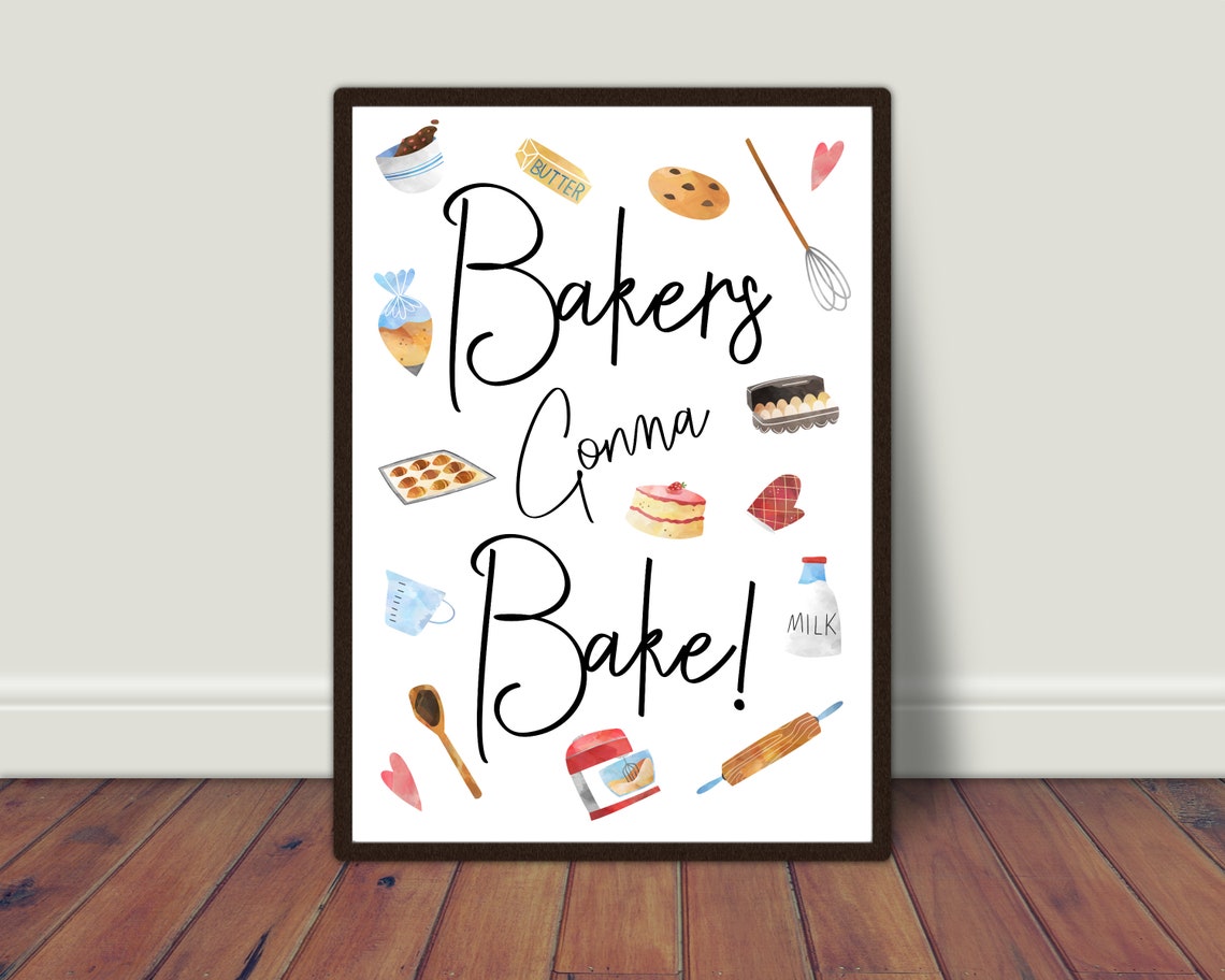 Baker's Print Kitchen Wall Art Gift for Mum Bakery | Etsy