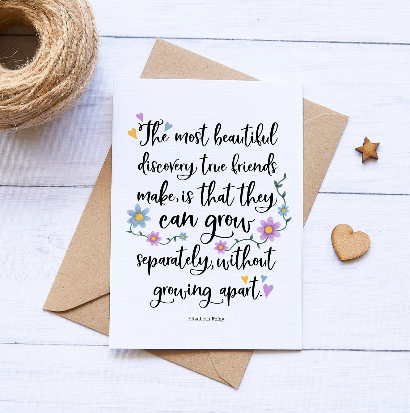 Friendship Card Best Friend Card Thank You Card Long - Etsy