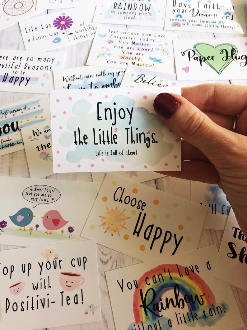 24 Printable Mini Positivity Cards, Inspiring Quotes, Encouragement ...