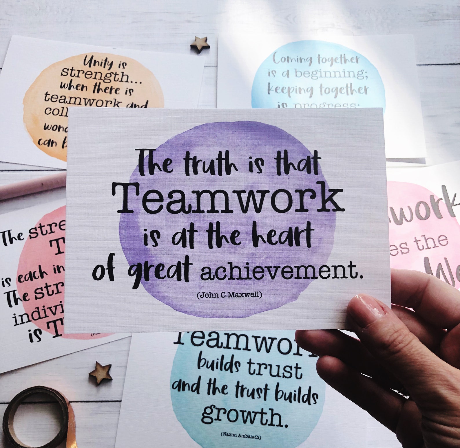 Teamwork Postcards Thank You Team Team Quotes Positive - Etsy
