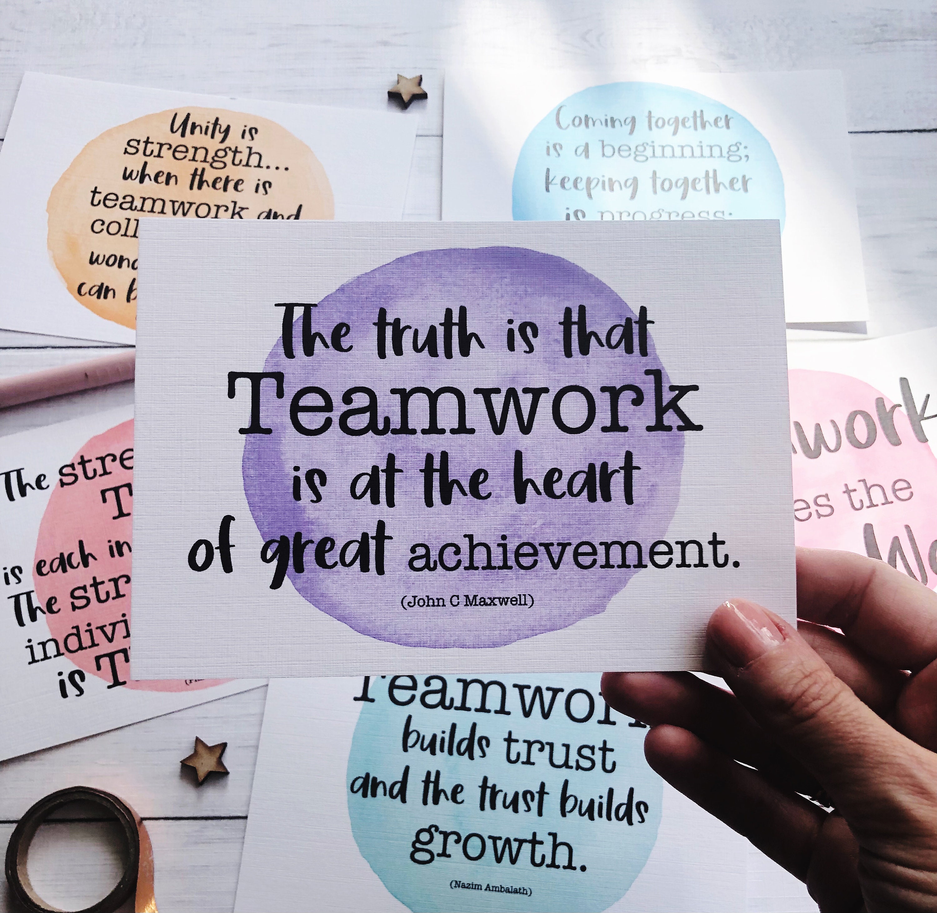 Teamwork Postcards Thank You Team Team Quotes Positive | Etsy UK