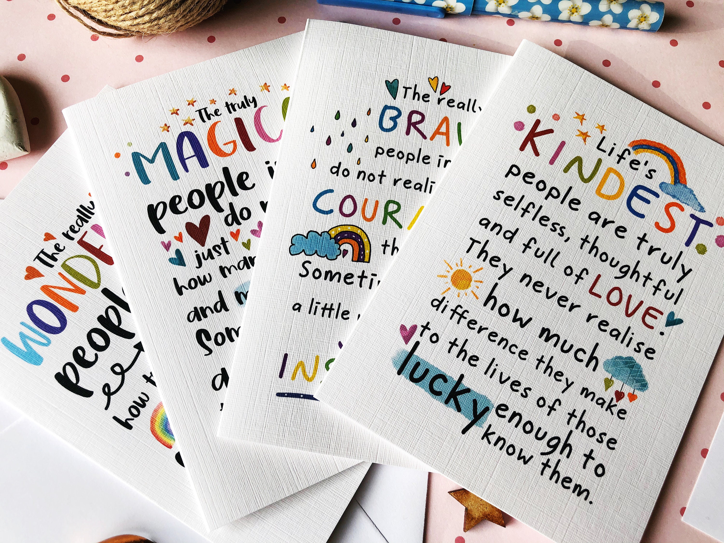 Positivity Card Set Friendship Cards Thinking Of You Cards | Etsy