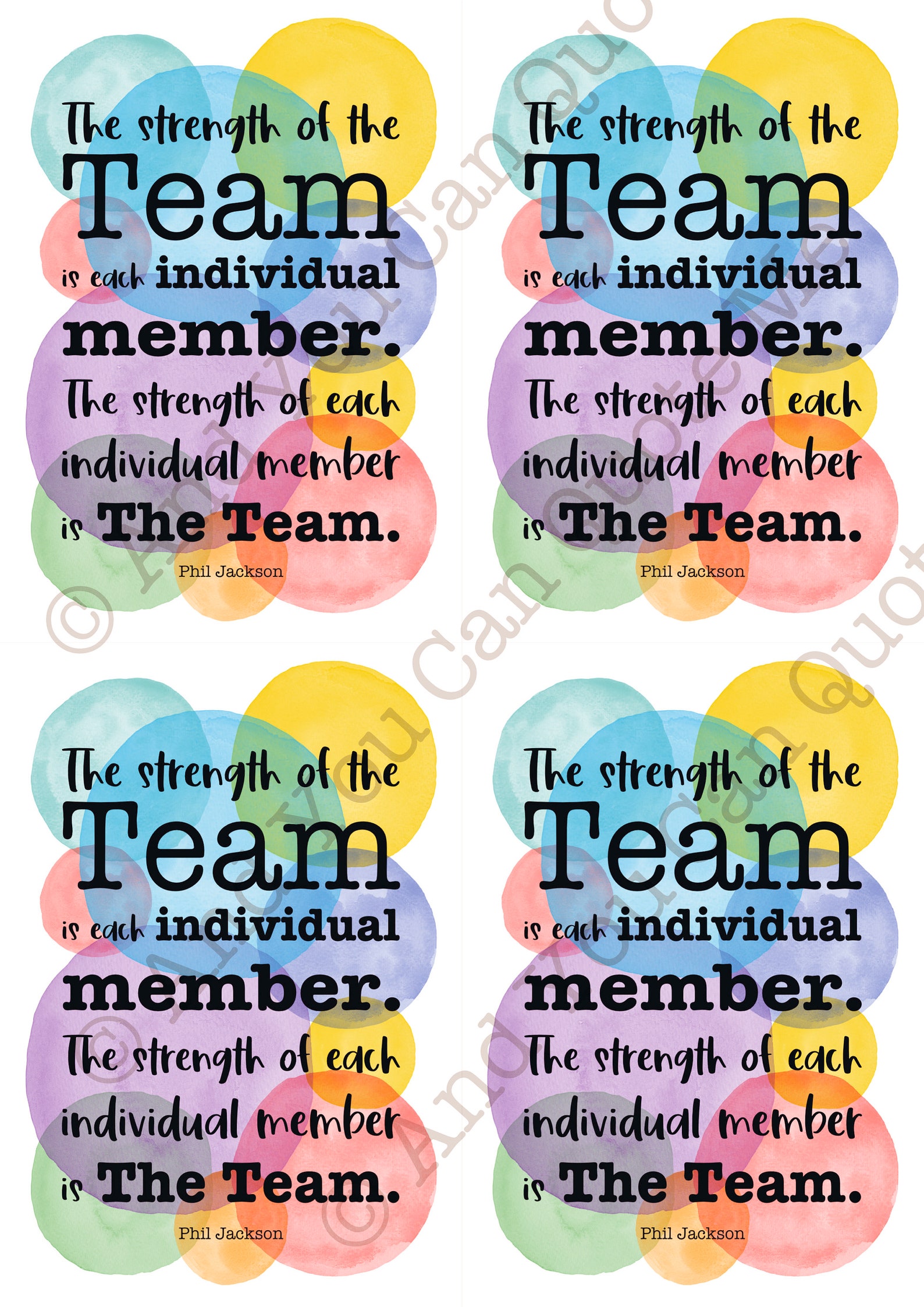 Teamwork Postcards, Printable Team Quotes, Positive Quotes, Staff Gifts ...