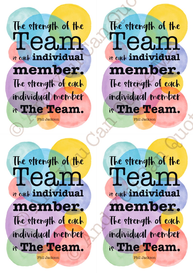 Teamwork Postcards, Printable Team Quotes, Positive Quotes, Staff Gifts ...