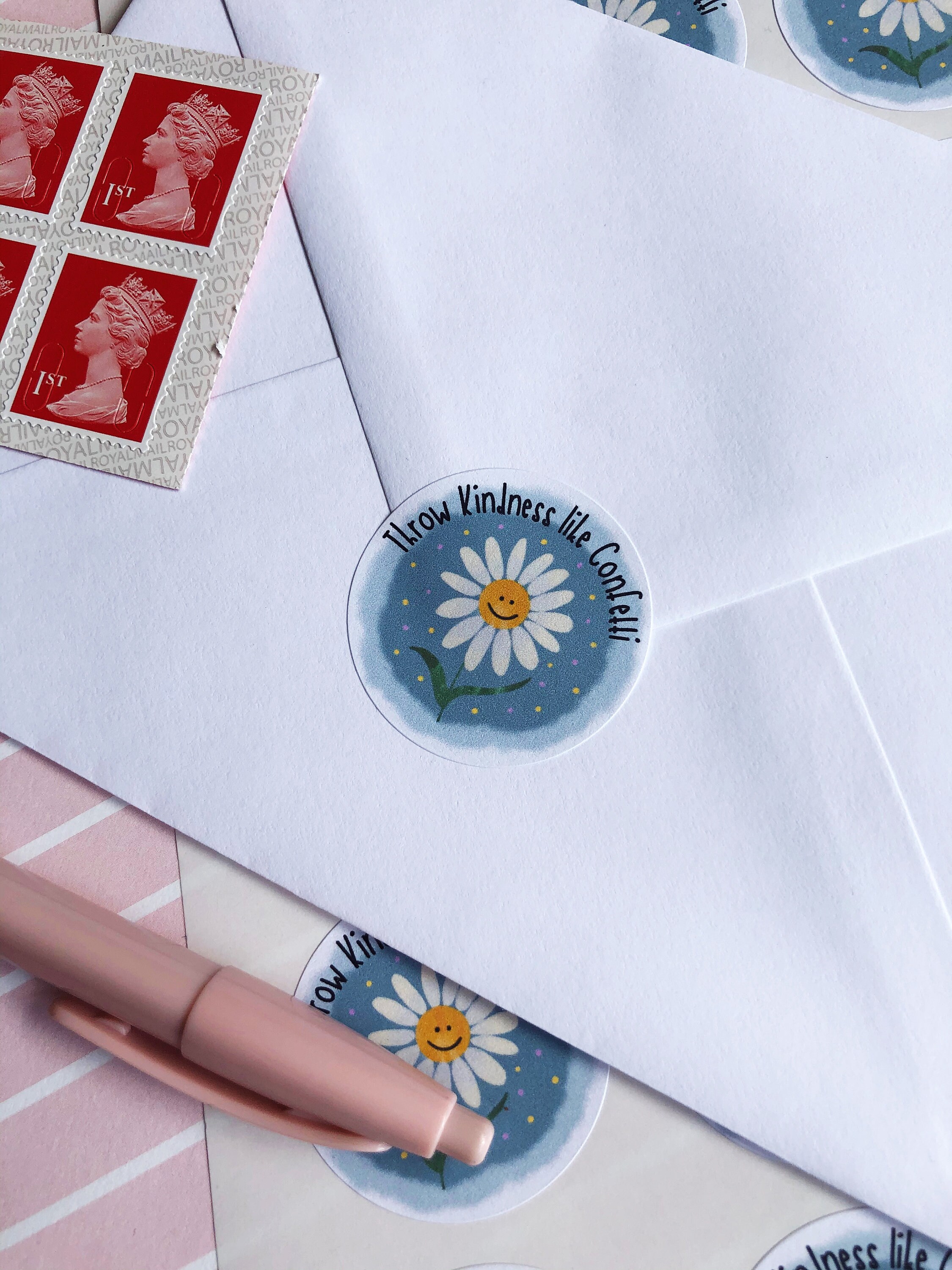 Positivity Stickers Packaging Sticker Daisy Stickers Seller | Etsy