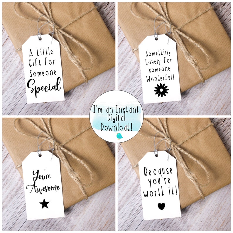 Printable Gift Tags, Any Occasion Gift Tags, Instant Download, Wrapping ...