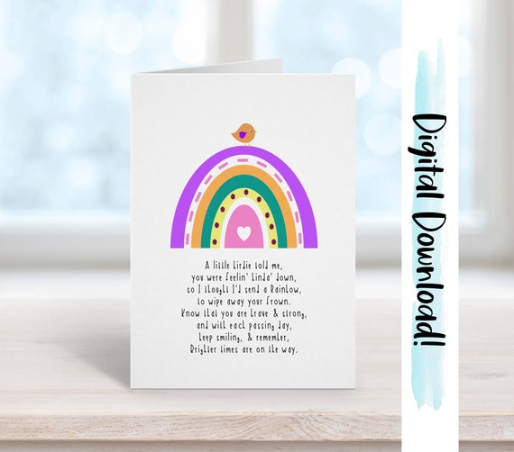 Positivity Card Rainbow Card Instant Download Card - Etsy