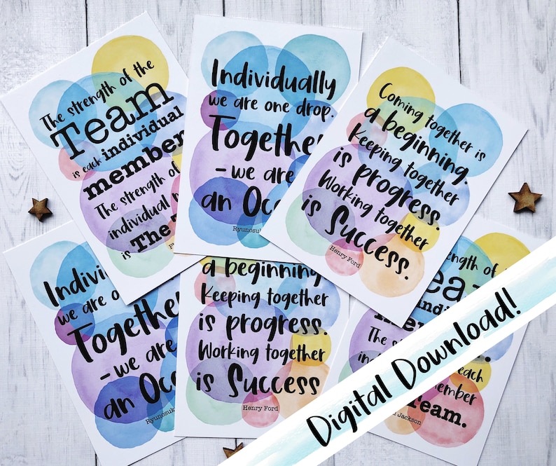 Teamwork Postcards, Printable Team Quotes, Positive Quotes, Staff Gifts ...