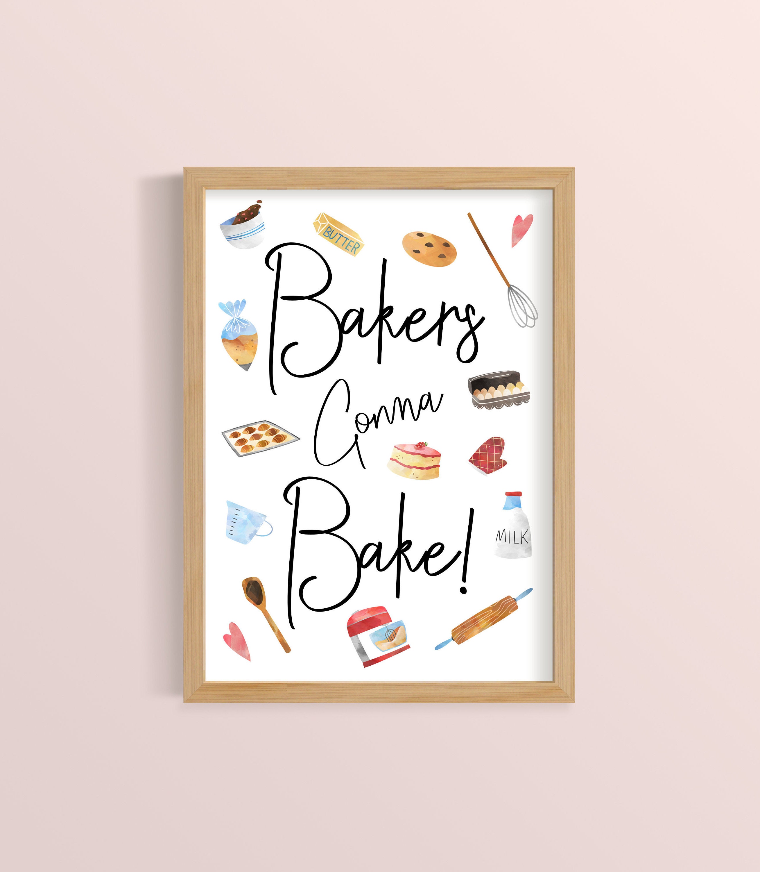 Baker's Print Kitchen Wall Art Gift for Mum Bakery | Etsy