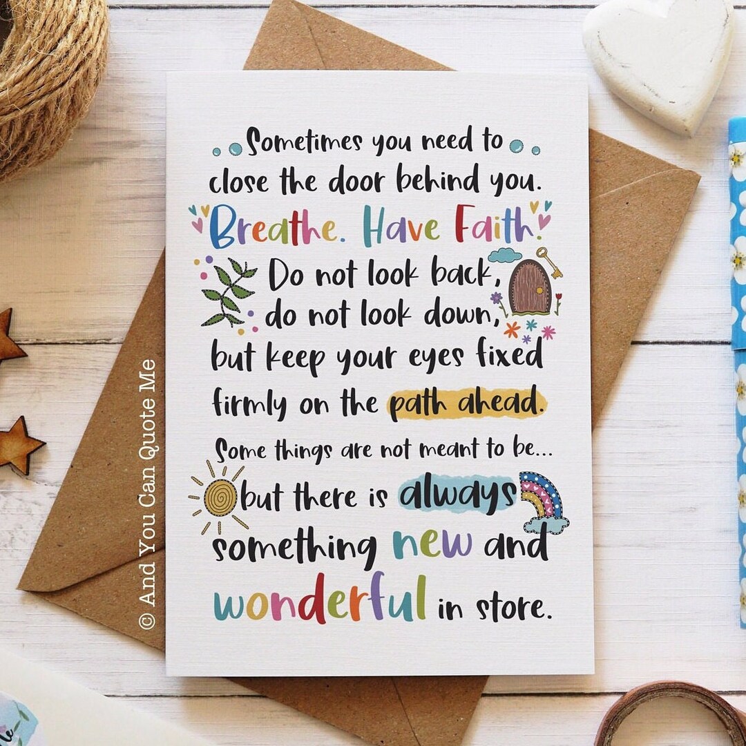New Chapter, Positivity Card, Don't Give Up, Keep Going, Divorce Card ...