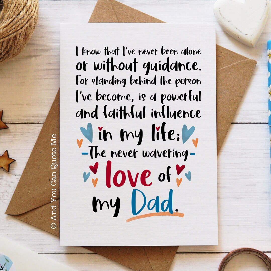Father's Day Card, Thank You Dad, Amazing Dad Card, Supportive Dad ...