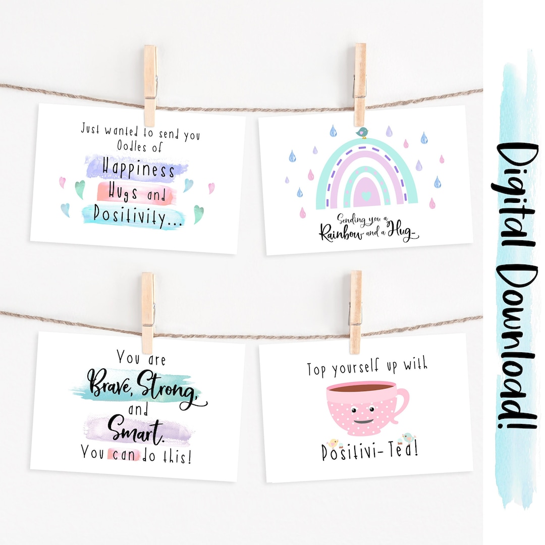 Printable Positivity Postcards, Postcard Set, Instant Download ...