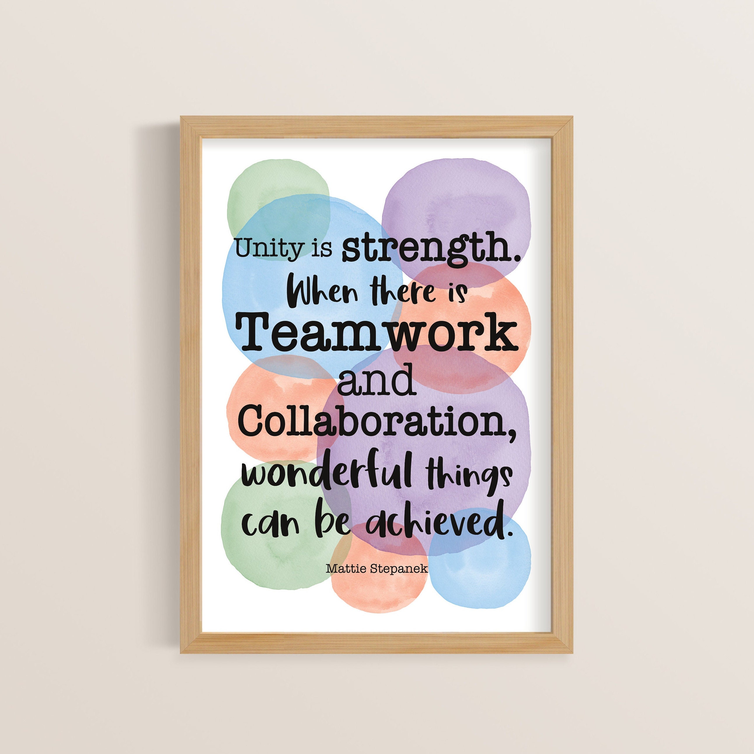 Teamwork Quote Inspiring Quote Staff Room Print Office - Etsy UK
