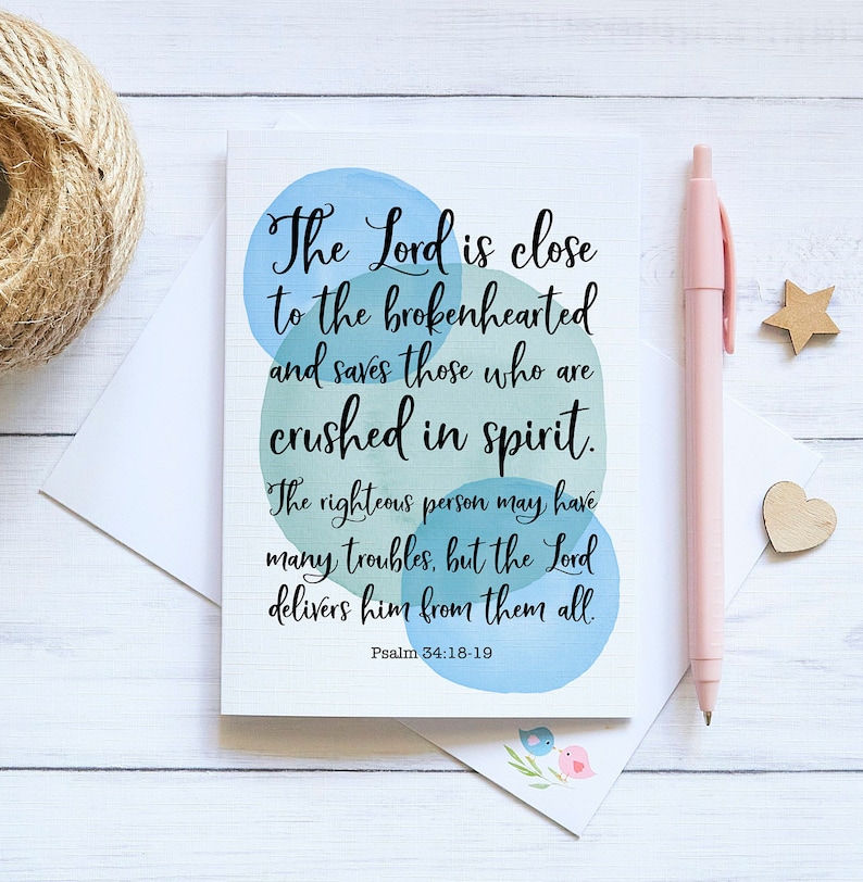 Sympathy Card Thinking of You Bible Verse Card Christian - Etsy